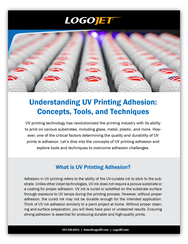 UV Adhesion Guide – LogoJET Inc.